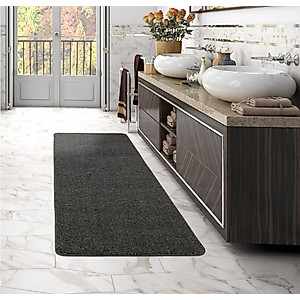 Sweethome Stores Luxury Collection Soft Solid Grey Shaggy Non-Slip (20" X 59") Shag Runner Rug