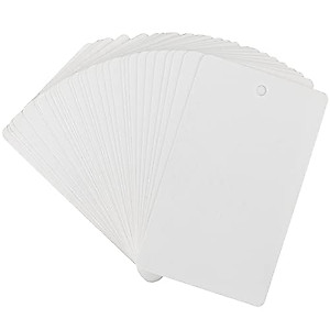 SINJEUN 3000 PCS 1.77 x 2.95 Inches White Merchandise Tag, Blank Paper Gift Tags, Hanging Garment Shipping Tags with Hole for Crafting