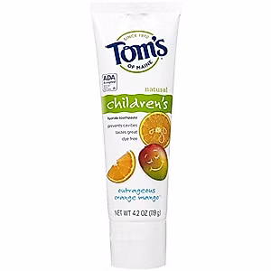 Tom's of Maine Natural Children's Fluoride Toothpaste, Outrageous Orange Mango, 4.2 Ounce