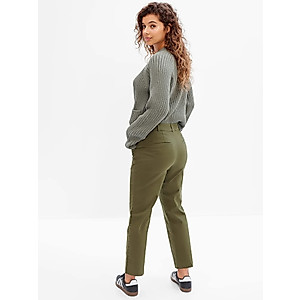GAP Womens Slim Fit Ankle Khakis, Black 19, 12 US