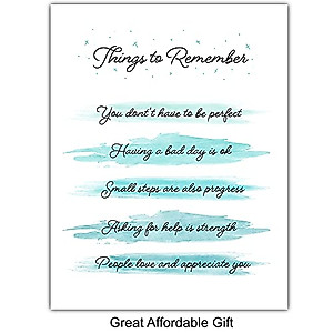 Light Blue Inspiring Positive Affirmations Quotes Wall Decor - Inspirational Art Posters 8x10 - Encouraging Self Improvement Motivational Sayings - Uplifting Encouragement Gifts for Empowered Women