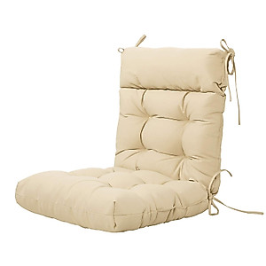 ARTPLAN Outdoor Cushions of Adirondack Chair with High Back Wicker Tufted Pillow for Outdoor Furniture Set of 1, 44"X21"X4", Beige