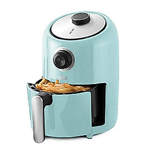DASH Compact Air Fryer Oven Cooker with Temperature Control, Non-stick Fry Basket, Recipe Guide + Auto Shut off Feature, 2 Quart - Aqua