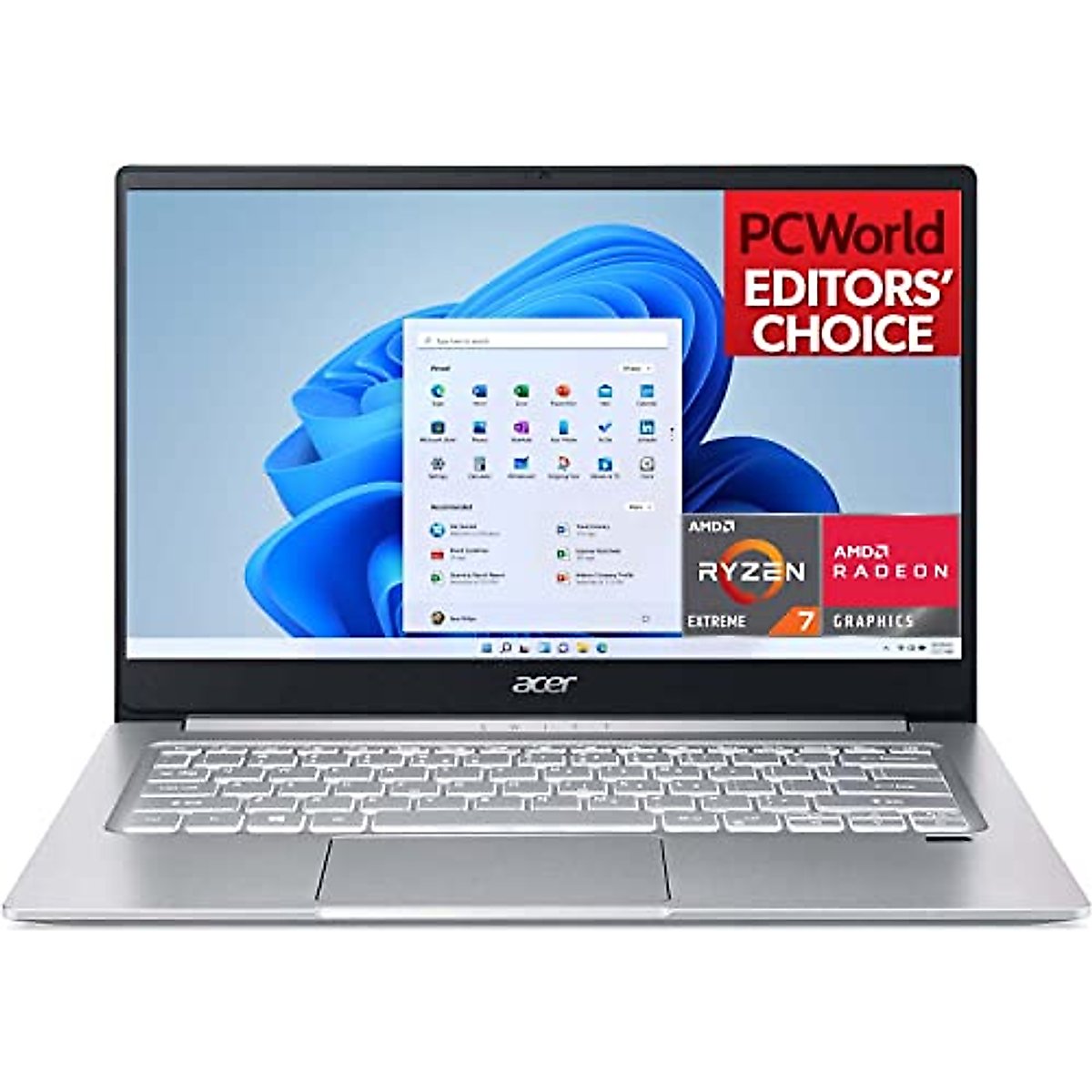 Acer Swift 3 Ultra Light Laptop AMD Ryzen 7 4700U 8-Core Processor 8GB DDR4 512GB NVMe SSD WiFi 6 Backlit Keyboard Fingerprint Reader SF314-42 Windows 11 (Renewed)