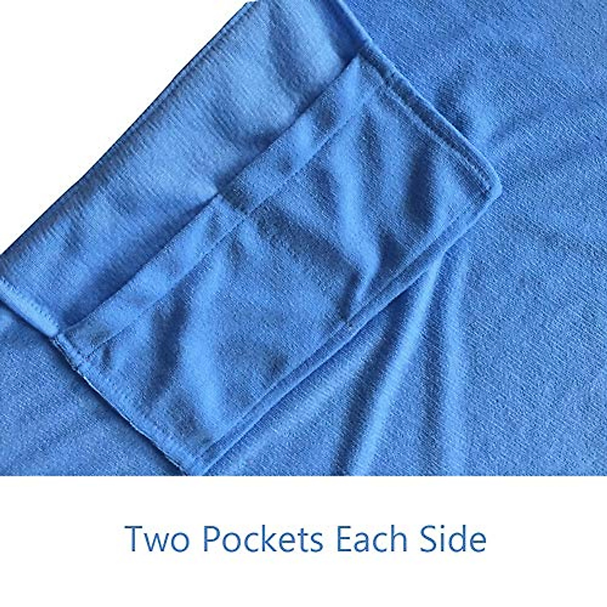 VOCOOL Double Layer Chaise Lounge Pool Chair Cover Beach Towel Fitted Elastic Pocket Won't Slide 85" L x 30" W-Royal Blue