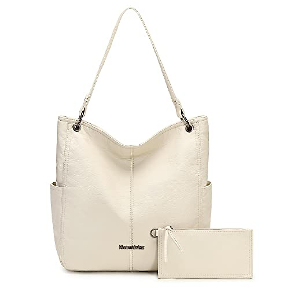 Montana West Hobo Purse for Women 2pcs Handbag Set Shoulder Bag Soft Washed Leather Top Handle Satchel with Wallet MWC2-115BG