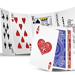 INTEGEAR Playing Cards 2 Decks Waterproof Plastic Poker Cards for Texas Holdem Poker Go Fish and More Card Games Standard Index 2.5" x 3.5"