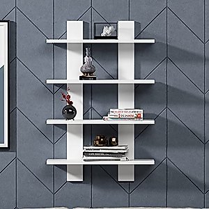 Bosfori Laurel Floating Wall Shelf, Floating Shelves, Utility Shelf, Wall Shelf, Modern Wall Shelves (White)