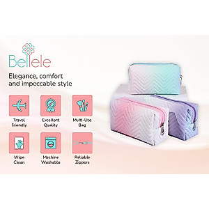 Zipper Travel Cosmetic Bag - Gradient BELLELE (Pink)