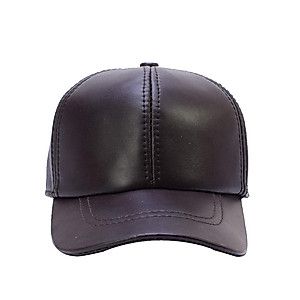 DID Men's Genuine soft lambskin Leather Baseball hats driving Adjustable Caps brown