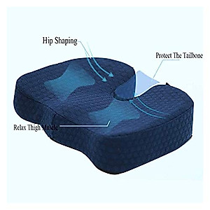 HHWKSJ Memory Foam Seat Cushion - Sciatica, Lower Back Support and Pain Relief - Fits Most Office, Desk, Computer Chairs and Car Seats