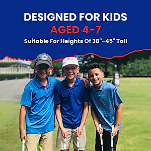 Fingerprints Junior Golf F38 Club for Kids 38"-45" Tall (~Age 4-7) - Unlock Your Junior Golfer's Potential with The Perfect Introductory Pitching Wedge