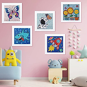 HUBENDMC 9 Pack 5D Diamond Painting Kits for Kids Cute Full Drill Diamond Art Kits for Beginners DIY Gem Arts and Crafts for Kids Ages 8-12 Diamond Dots for Home Wall Decor 6X6 inch