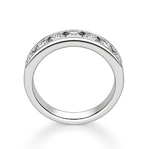 VINSON 1.50 Carat Round Cut Channel Set Wedding Band Moissanite Diamond VVS1 Clarity Band for Women Platinum Plated Sterling Silver Ring for Bridal (6)