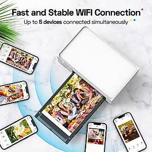 Liene 4x6'' Rechargeable Photo Printer Bundle (100 pcs +3 Ink Cartridges), Wireless Photo Printer for iPhone, Smartphone, Android, Computer, Dye Sublimation Printer, Photo Printer for Travel, Home Use