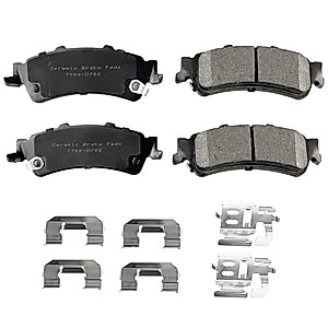 WEIZE Rear Truck & Tow Brake Rotors Kit, Carbon Fiber Ceramic Brake Pads and Drilled/Slotted Brake Discs, Fit for Chevy Silverado GMC 1999-2006