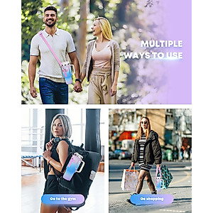 Water Bottle Holder for Stanley Cup with Strap,Tumbler Accessories for Stanley 40 oz,Anti Drop and Leakage,Suitable for Sports and Outdoor Use（Blueberry Ice Cream）(Cup Not Included)