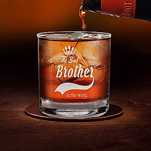 shop4ever The Best Brother In The World Engraved Whiskey Glass