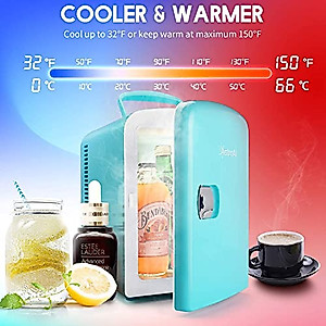 AstroAI Mini Fridge 4 Liter/6 Can AC/DC Teal Cigarette Lighter Extension Cord 12Ft/12V/120W/15A Bundle