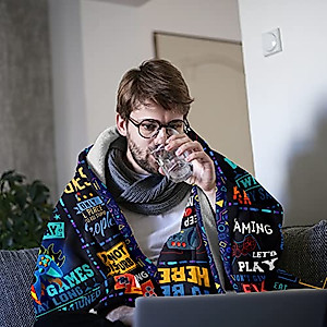 Gamer Gifts, Gifts for Gamers, Gaming Gifts Blanket, Cool Gamer Gifts for Men Teen Boys Boyfriend, Video Game Gifts, Best Gamer Gift Ideas, Gamer Room Decor Gift, Game Lovers Throw Blanket 60"X 50"