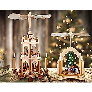 BRUBAKER 100% Beeswax Tree Candles - Pack of 20 - Honey Colored - 3¾ x ½ Inches (9.5 x 1.27cm) - Made in Europe - Pyramids, Carousels & Chimes