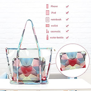 MICOM Clear Purse PVC Transparent Bag Work Handbags for Women Girls (Pink)