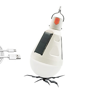 Emergency Lights for Home Power Failure Rechargeable for Outages Outdoor Hurricane Camping 1200mAh Solar Power Portable LED Tent Light 4 Mode for Garden Hiking Travel Fishing,USB Cable Included(12W)