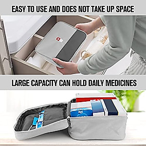 PKQP First Aid Bag, Empty Medical Supplies Organizer Bag Trauma Kit for Traveling Hiking Camping Backpacking Cycling, Gray