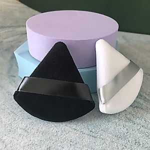 ZAYOIZY 6 Powder Makeup Puffs Cosmetic Powder Puff Cotton Foundation Puffs Soft Triangle Makeup Pads Sponges Black Concealer Puffs for Setting Powder Under Eyes