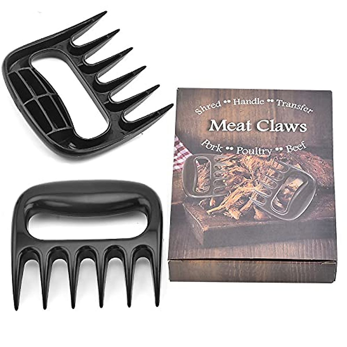WinAimer Premium meat shredder claws - Strongest BBQ Meat Forks, Carving Forks , Lift, Handle, Shred and Cut Meats ,Shredder Claw x 2 For Barbecue, Smoker, Grill (Black)