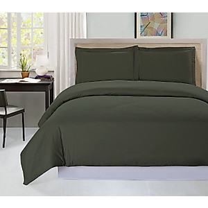 ZOYER 100% Cotton Queen Duvet Cover Set (Queen,Grey)-3-Piece Comforter Cover Set-Includes 1 Queen Duvet Cover with Zipper Closure & 2 Pillow Shams-Elevate Your Sleep with Queen Size Duvet Cover Set