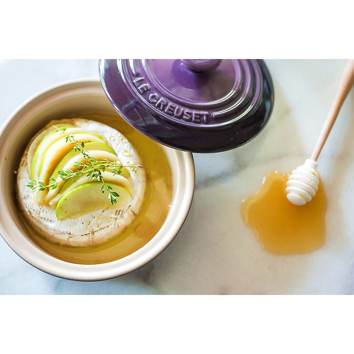 Le Creuset Silicone Honey Dipper, 6 1/2" x 1", White