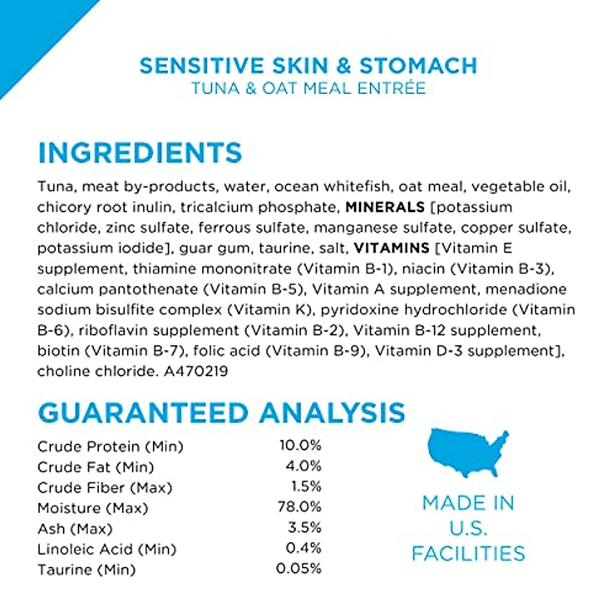 Purina Pro Plan Sensitive Skin And Stomach Wet Cat Food Variety Pack, Sensitive Skin And Stomach Entrees - (24) 3 oz. Cans