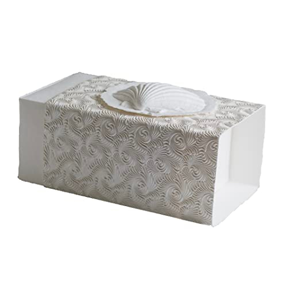 The Favorite Place® Burial Biodegradable Urn for Human Ashes, (Large Shell Urn Box), Water Burial Urn, Urn for Cremation, Cremation Urn Box, EcoFriendly Urn, (Shell on Metallic White) K-103