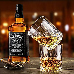 OPAYLY Whiskey Glasses Set of 2, Rocks Glasses, 10 oz Old Fashioned Tumblers for Drinking Scotch Bourbon Whisky Cocktail Cognac Vodka Gin Tequila Rum Liquor Rye Gift for Men Women at Home Bar