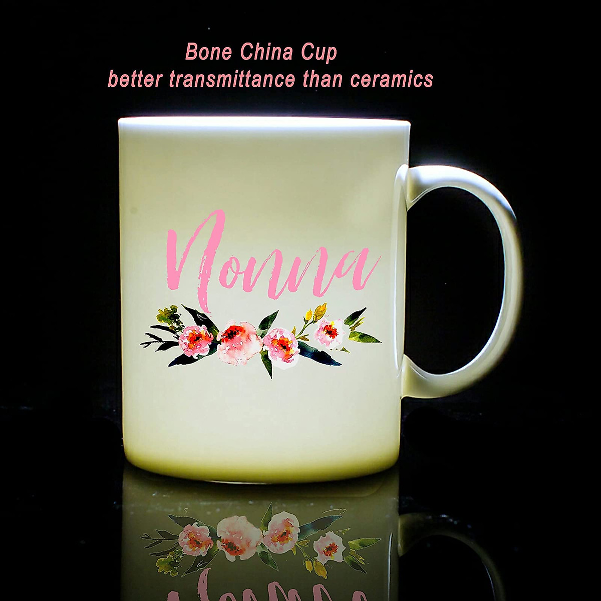 Hasdon-Hill Floral Nonna Coffee Mug, Mother's Day Gift for Italian Grandma, 11 oz White