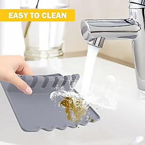 NileHome Silicone Spoon Rest for Kitchen Counter with 6 Slots - Spoon Holder with Drip Pad Heat-Resistant BPA-Free Kitchen Utensil Holder Multiple Spoon Holder for Stove Top Kitchen Utensil Rest