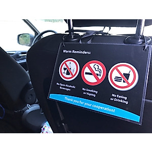 AS PRO (Set of 2) Headrest Rider Reminder Decal Sign Rideshare Car Display Cards