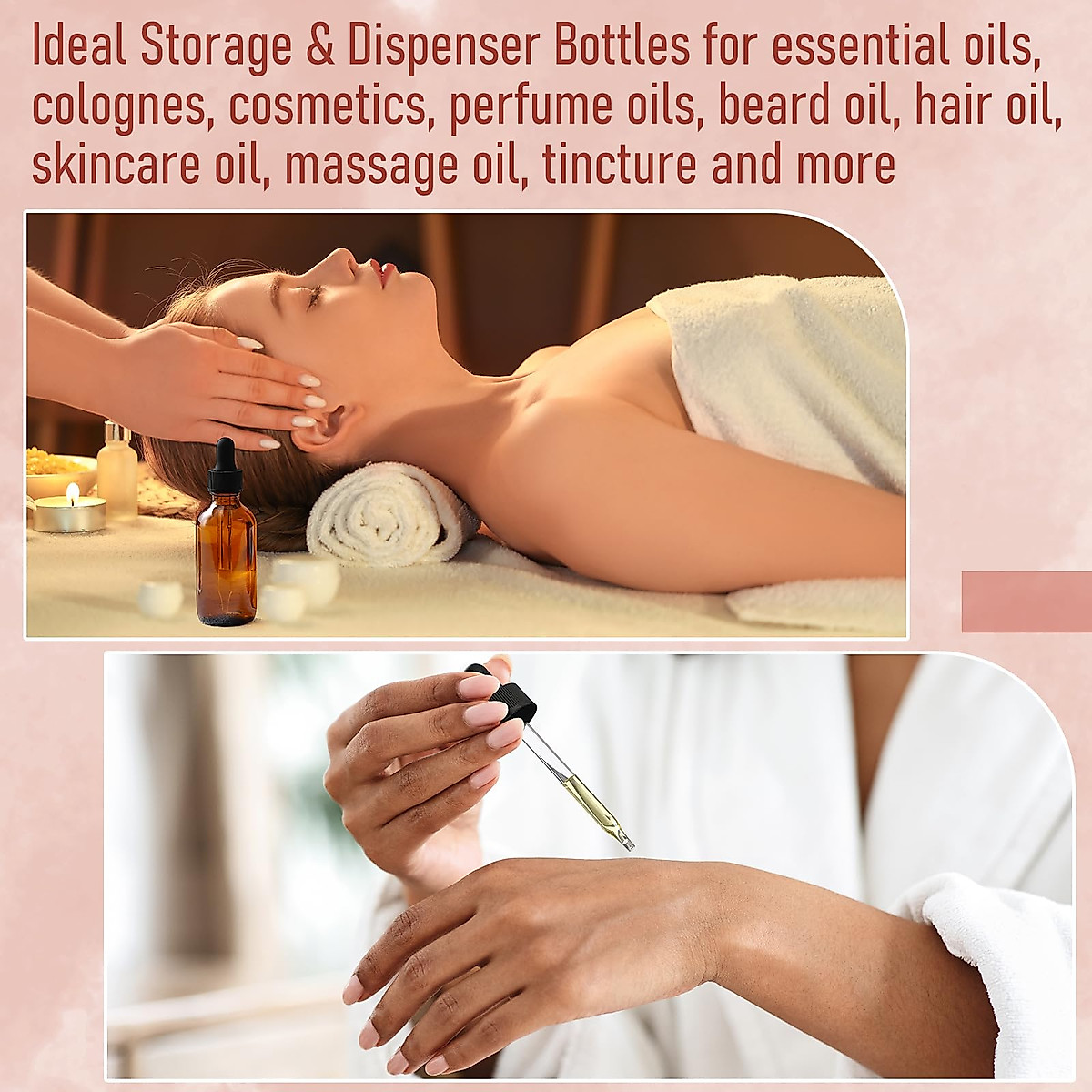 12 PCS, 1 oz Dropper Bottles for Essential Oils with 3 Stainless Steel Funnels & 1 Long Glass Dropper - 30ml Amber Glass Bottles with Eye Droppers - Tincture Bottles, Leak Proof Travel Bottles for Liquids