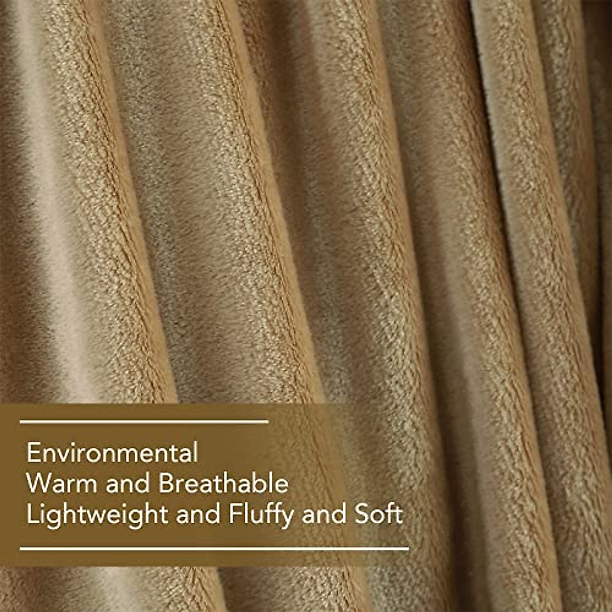 LuxenrelaX Light Weight Fleece Blanket for Couch, Solid Soft Microfiber Fleece Throw Blanket, Cozzy Blanket Machine Washable-60 x 80", Camel