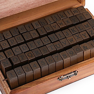 Alphabet Stamps Set, KMIKE 70pcs Letter/Number/Symbol Vintage DIY Craft Card Making Wood Rubber Stamp