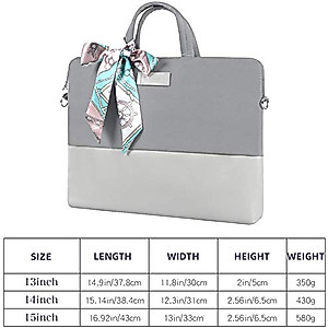 Laptop Bag for Women 13.3-Inch Carrying - Computer Bag Laptop Case Shoulder Slim Work Travel (Grey)
