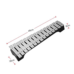 NTBL 15-Note Xylophone Glockenspiel Wooden Base Aluminum Bars with Mallets Percussion Musical Instrument Gift with Carrying Bag