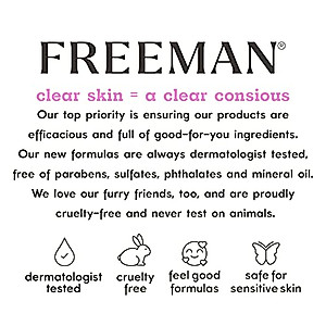 Freeman Limited Edition Pomegranate Peel-Off Facial Mask & Charcoal Black Sugar Mud Facial Mask Duo, Detoxifying, Removes Impurities & Hydrates Skin, Gift Set, 2 Count, 1.5 fl.oz./44 mL Tubes
