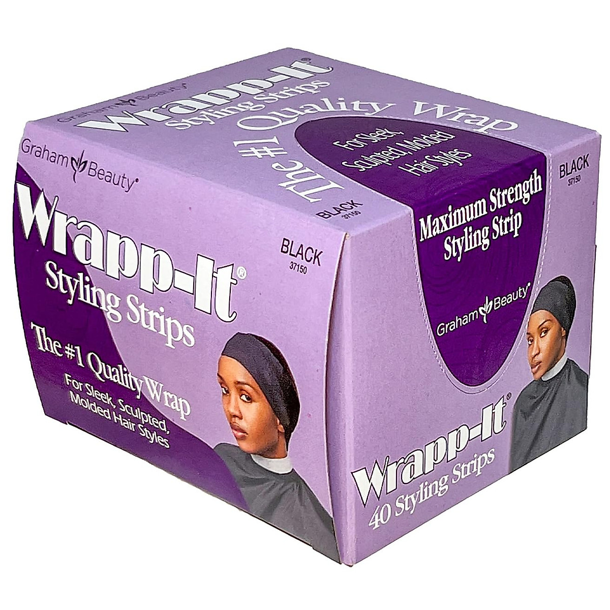 Graham Wrapp-It Jr. Styling Strips Black 40-Piece Box (Pack of 4)
