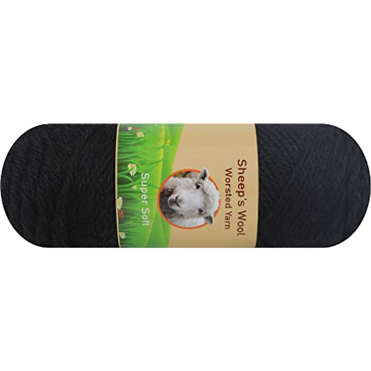 3-Pack Sheep’s 50% Wool Worsted Yarn for Knitting and Crocheting 10.5 oz, 495 Yards Imported (Black 13)