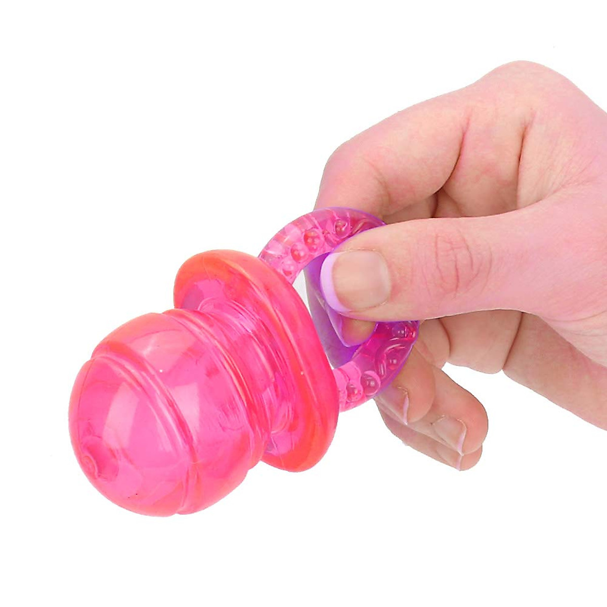 Estink Pet Chew Toy, 5PCS / Set Pacifier Shaped Pet Dogs Teether Teething Sounding Interactive Chew Toy Teeth Cleaning Interactive Training Play Toy Pet Supplies (Red)