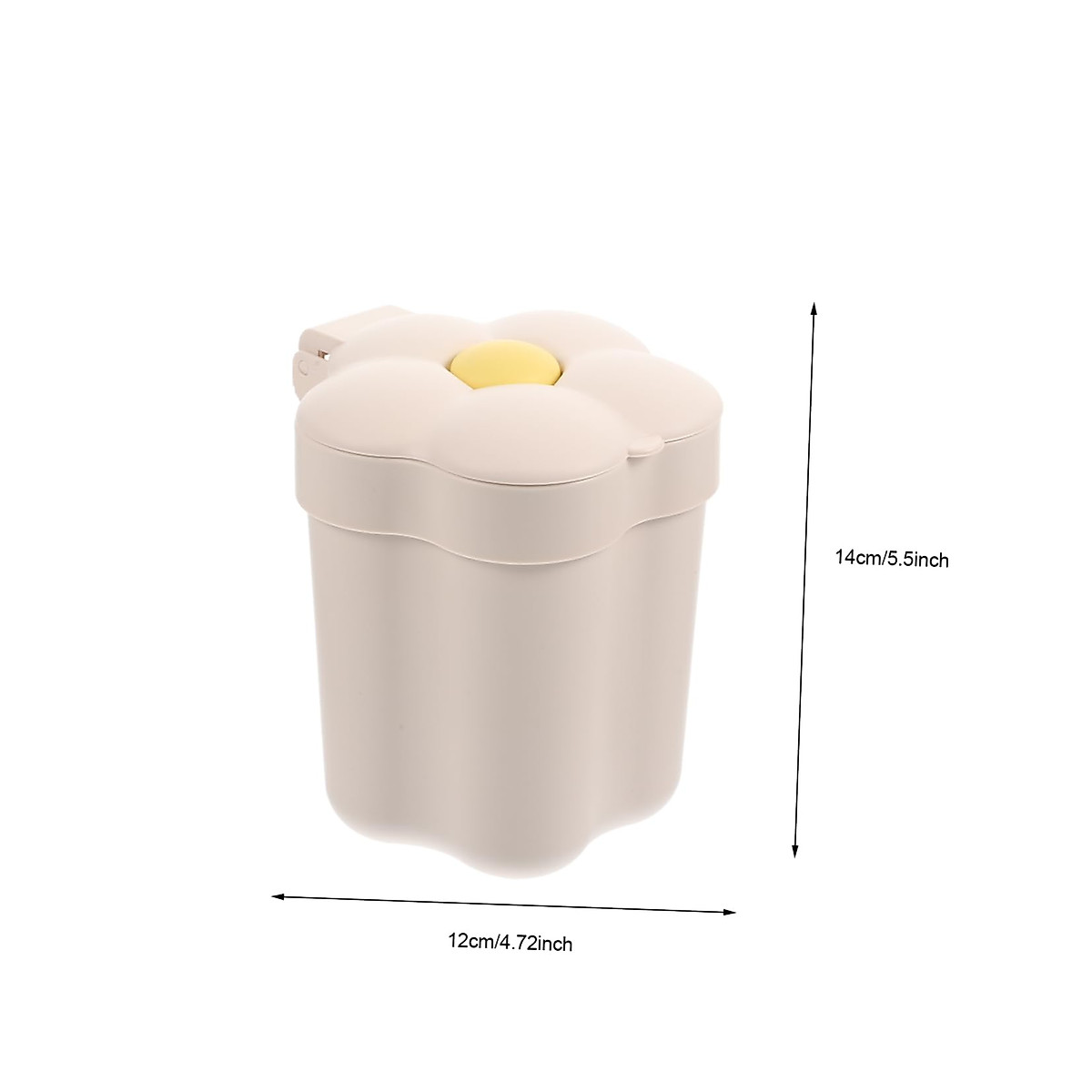 Cabilock 4pcs Storage Dust Basket Desktop Trash bin Garbage cans for Kitchen Recycle can Basket Trash can with lid Bins with lids Tiny Trash can White Miniature Office Trash Basket Plastic