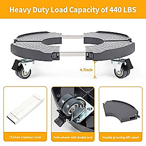 Nefish Plant Caddy Heavy Duty, Rolling Plant Stand with Wheels Adjustable 15-21 Inches, Planter Dolly Lockable for Indoor Outdoor Large Garden Flower Pot Mover, Plant Stroller