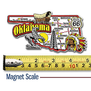 Oklahoma Jumbo State Magnet by Classic Magnets, 4.7" x 2.5", Collectible Souvenirs Made in The USA